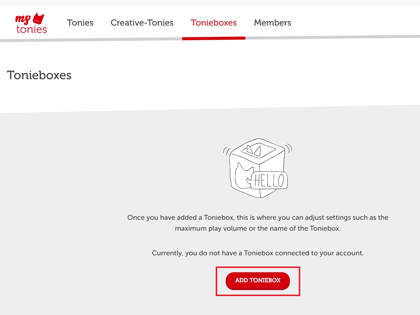The Toniebox is already in another Household – tonies® Support